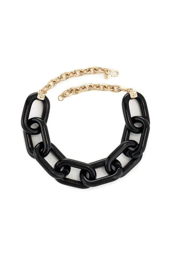 KENNETH JAY LANE Resin Link Necklace - Black