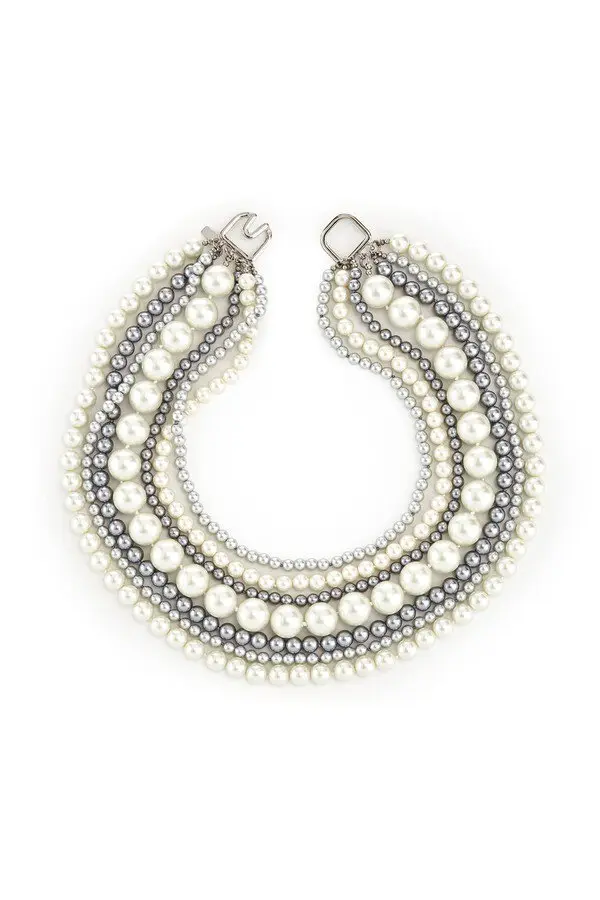KENNETH JAY LANE Seven Row Pearl Necklace - Grey