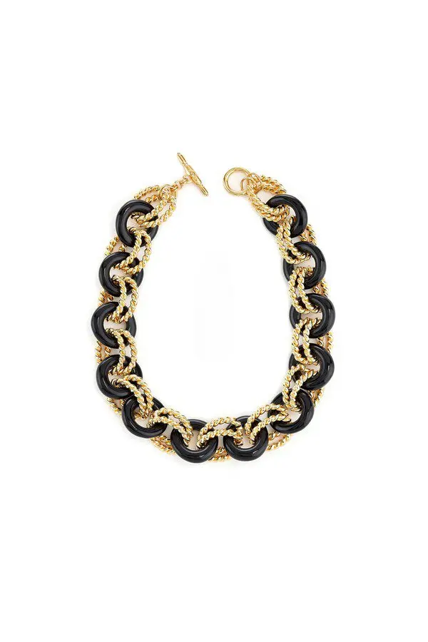 KENNETH JAY LANE Twist Link Necklace - Gold