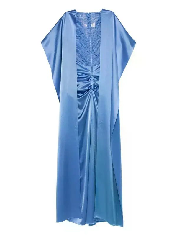Talbot Runhof Satin Draped Midi Dress