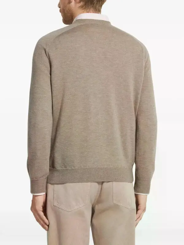 Zegna Oasi V-neck Ribbed Cashmere Sweater