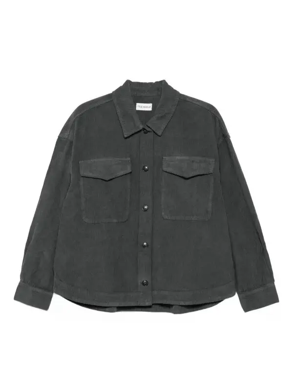 TRUE AVENUE Button-front Corduroy Jacket - Grey