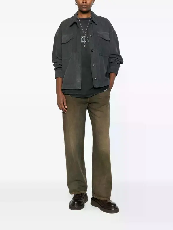 TRUE AVENUE Button-front Corduroy Jacket - Grey