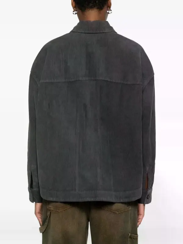 TRUE AVENUE Button-front Corduroy Jacket - Grey