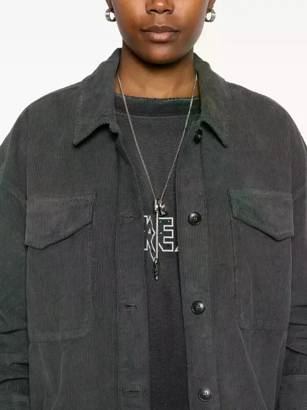 TRUE AVENUE Button-front Corduroy Jacket - Grey