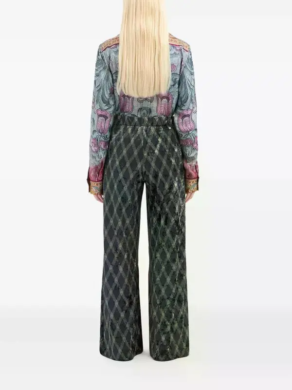 PIERRE-LOUIS MASCIA Diamond-patterned Velvet Trousers