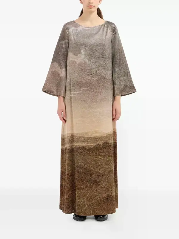 PIERRE-LOUIS MASCIA Abstract-pattern Maxi Dress - Neutrals
