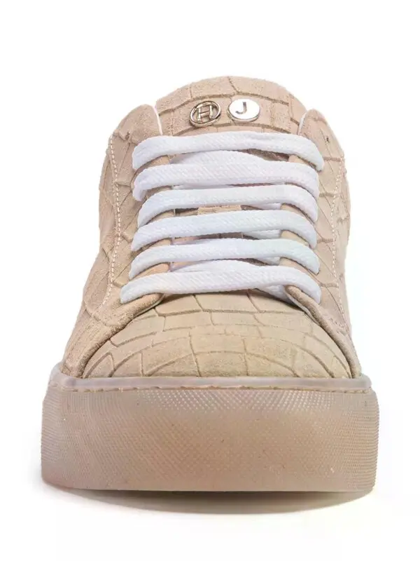 HIDE&JACK Crocodile-embossed Leather Sneakers - Neutrals