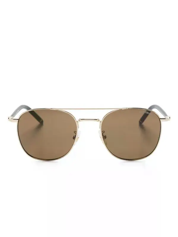 Montblanc Raised-bridge Square Sunglasses - Grey
