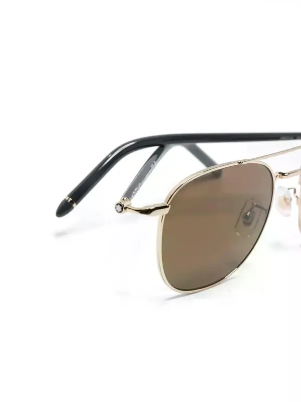 Montblanc Raised-bridge Square Sunglasses