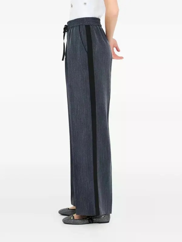 Liu Jo Pinstripe Wide Leg Trousers - Blue