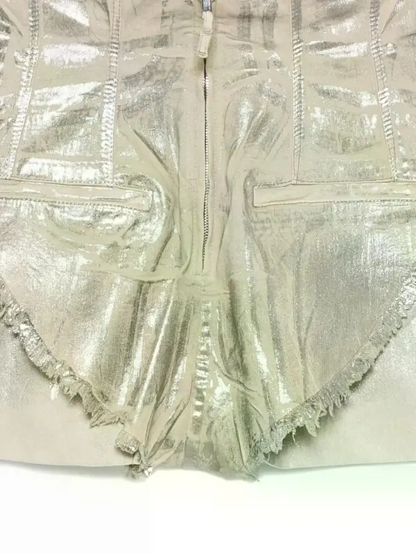 Rick Owens Metallic Frayed Hem Shorts