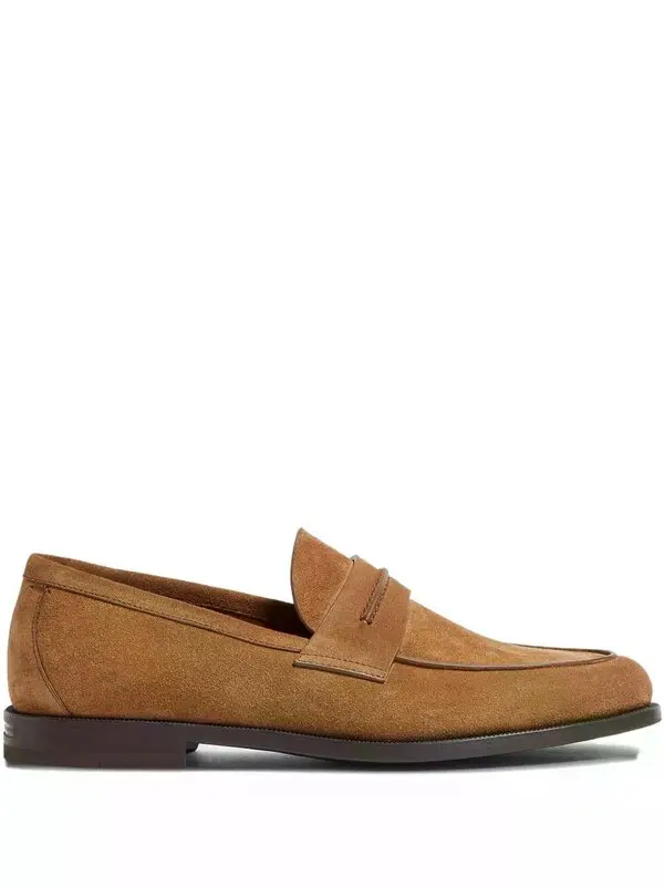 Zegna Suede Penny Loafers