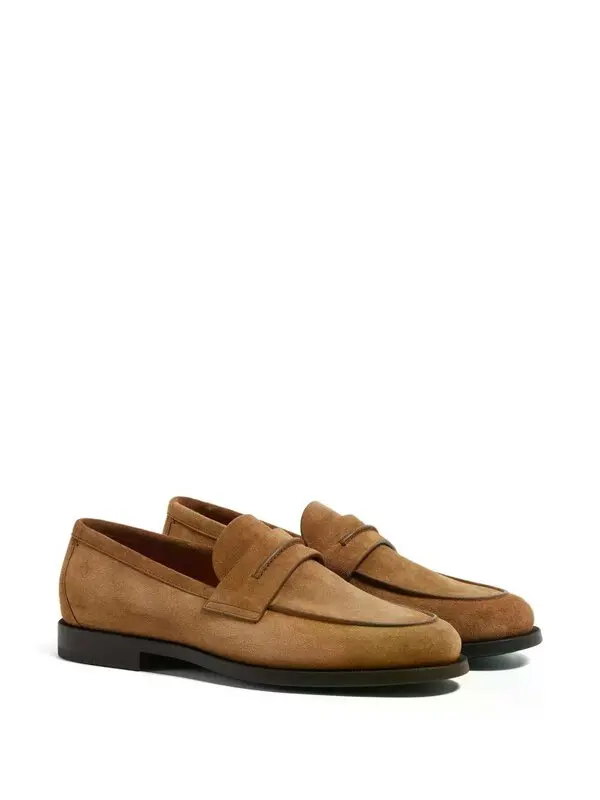 Zegna Suede Penny Loafers