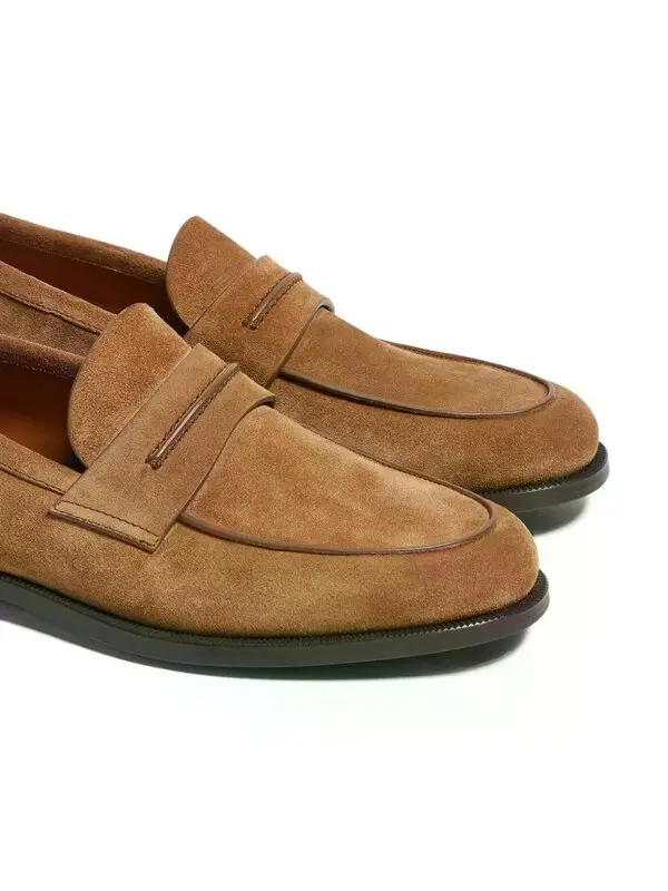 Zegna Suede Penny Loafers