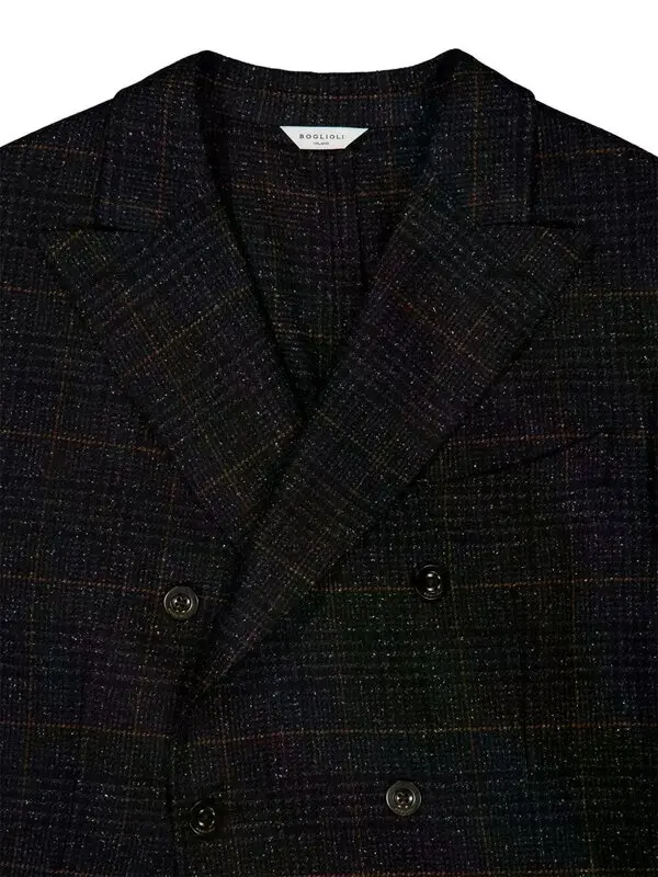 Boglioli Double-breasted Checked Blazer - Grey