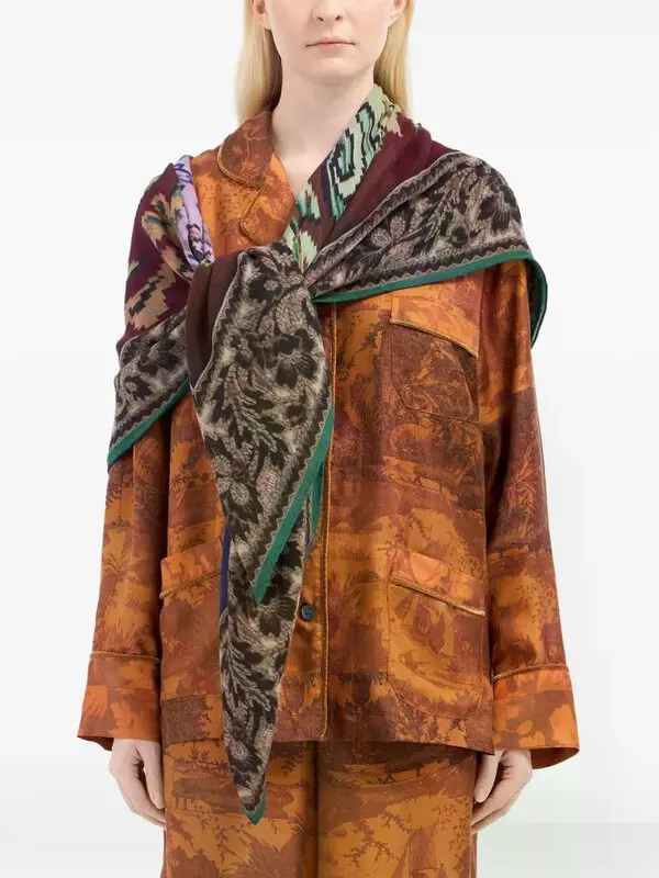 PIERRE-LOUIS MASCIA Geometric-pattern Wool Scarf
