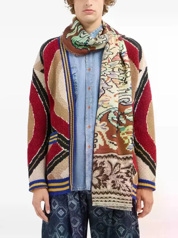 PIERRE-LOUIS MASCIA Geometric-pattern Scarf - Red