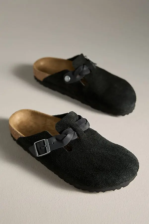 BIRKENSTOCK Boston Braided Clogs - Black
