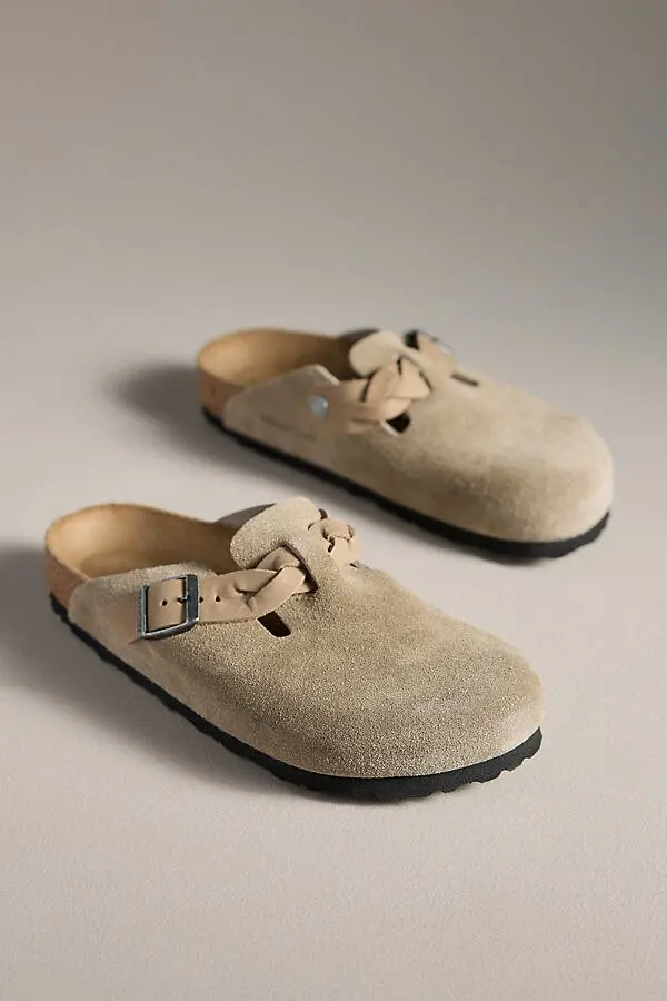 BIRKENSTOCK Boston Braided Clogs - Taupe