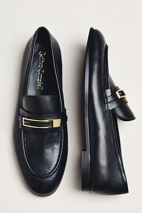 Jeffrey Campbell Hardware Loafers - Black Gold