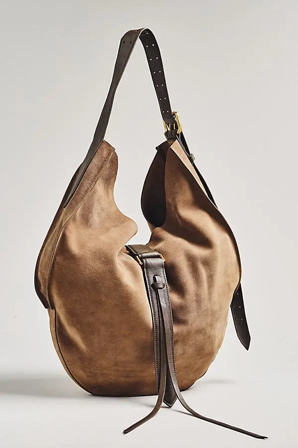 Dolce Vita Suede Slouchy Bag - Olive