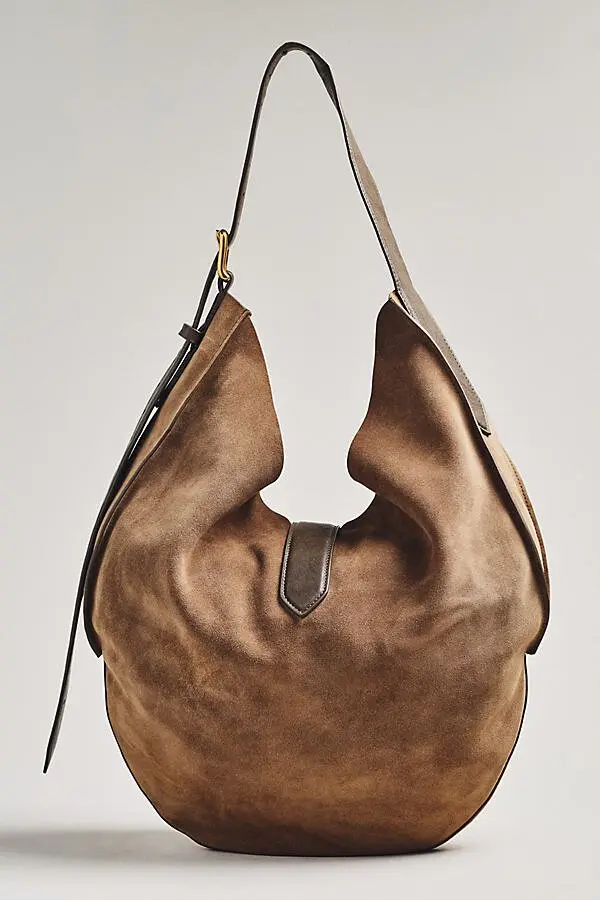 Dolce Vita Suede Slouchy Bag - Olive