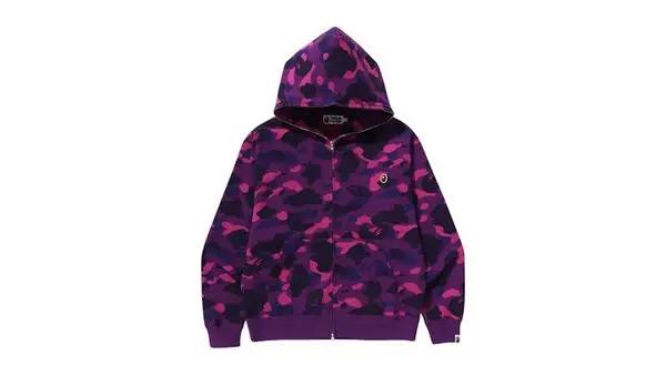 A BATHING APE One Point Camo Cropped Full Zip Hoodie