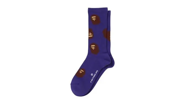 BAPE Ape Head Pattern Socks - Purple