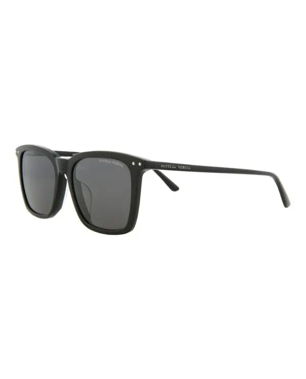 Bottega Veneta Square Rectangle Sunglasses - Black Black Grey (bv0251sa/30007260/001)