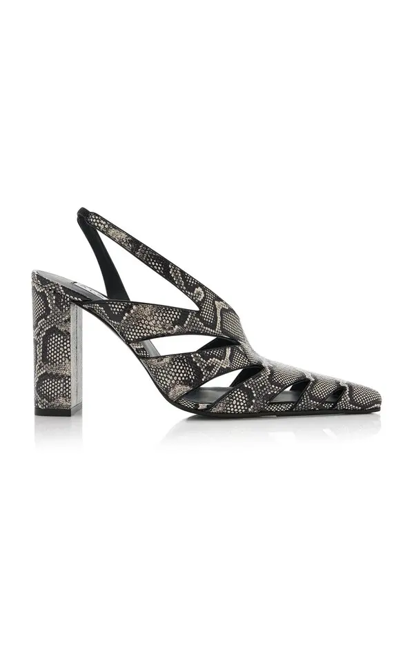 Alaïa Snake-effect Leather Slingback Pumps - Animal