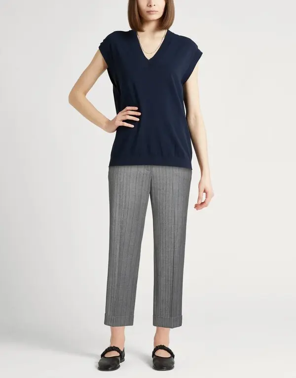 Peserico Striped Virgin Wool-blend Pants