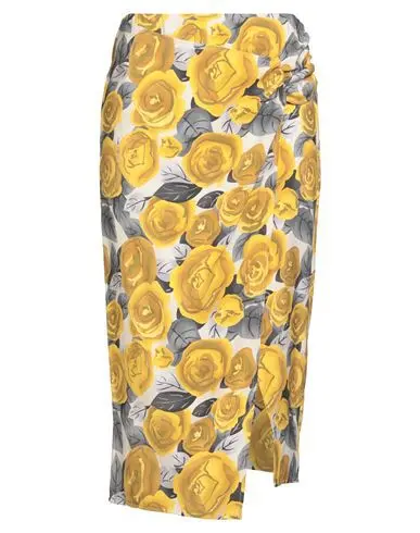 8PM Floral Print Midi Pencil Skirt - Yellow