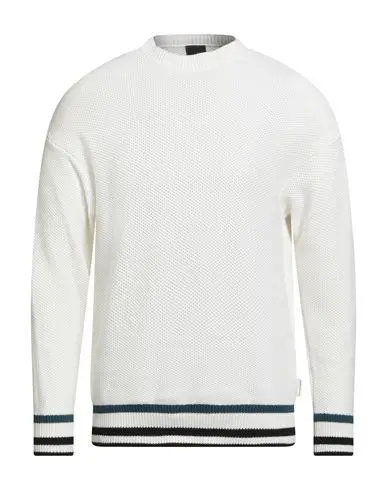 Armani Exchange Intarsia-knit Cotton Sweater - White
