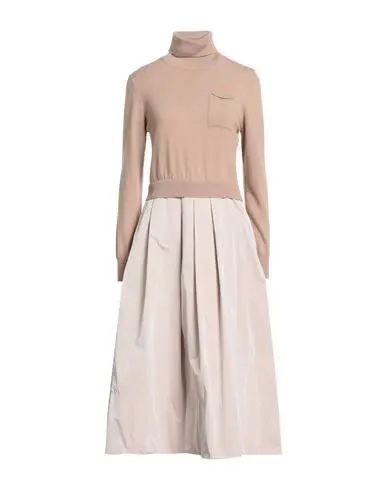 Peserico Midi Dress Virgin Wool, Silk, Viscose, Cashmere, Polyester - Beige