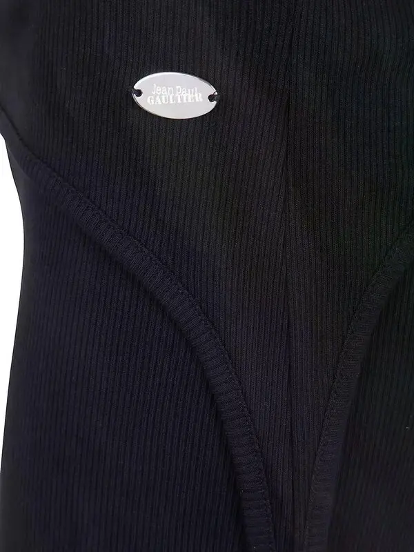JEAN PAUL GAULTIER Ribbed Garter-detail Shorts - Black