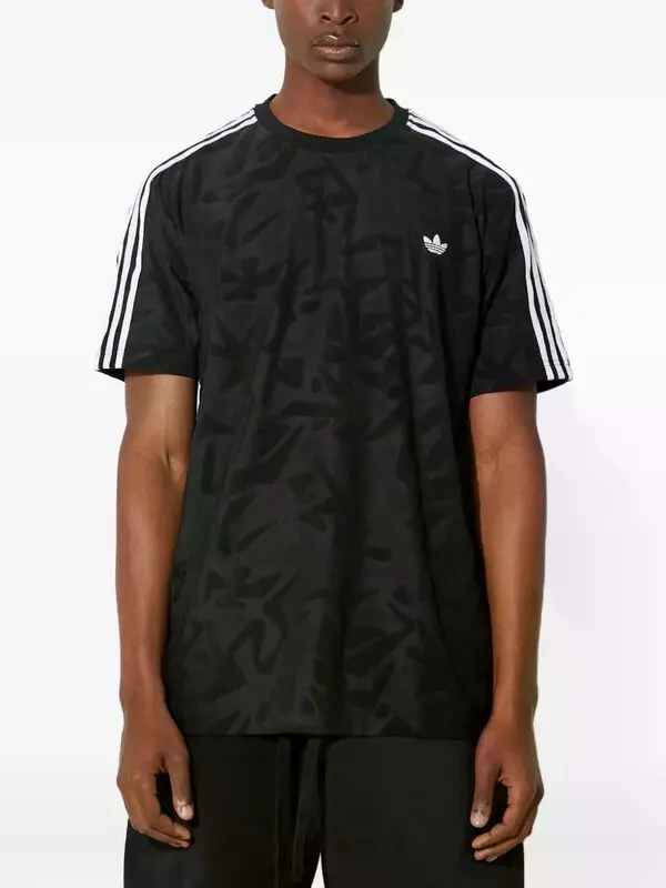 Adidas Three-stripe Abstract-print T-shirt