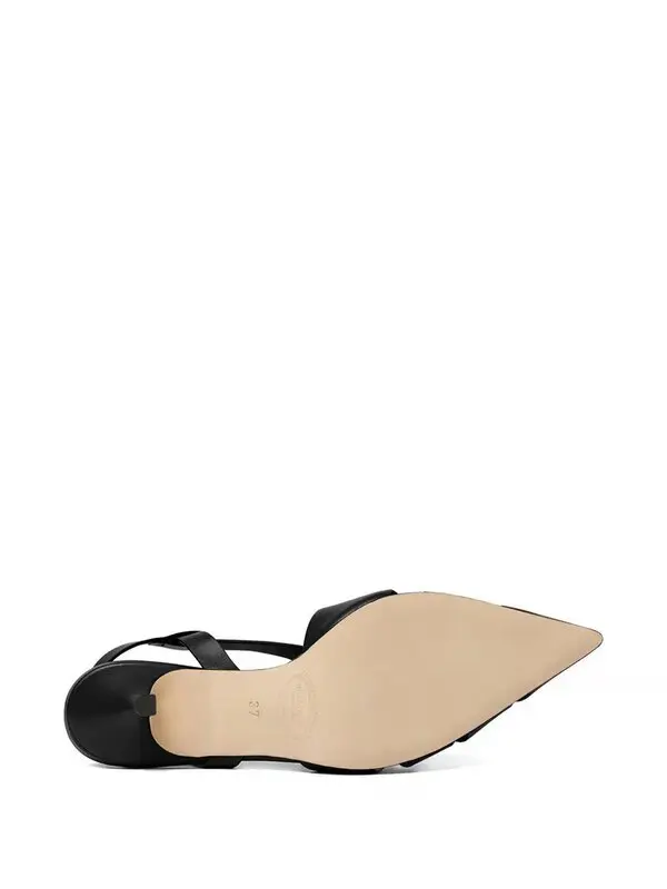 SCAROSSO Slingback Pointed-toe Pumps - Black