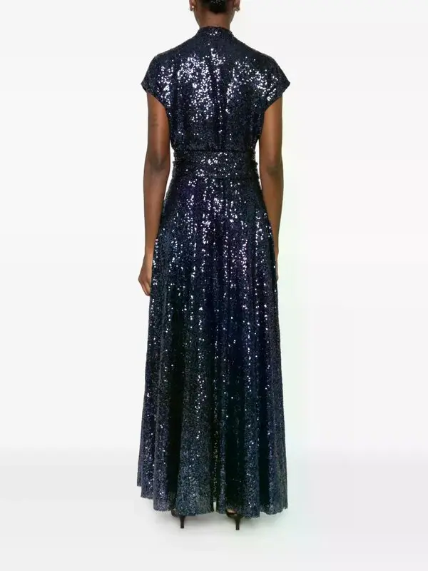 Kiton Sequin Embellished Belted Dress