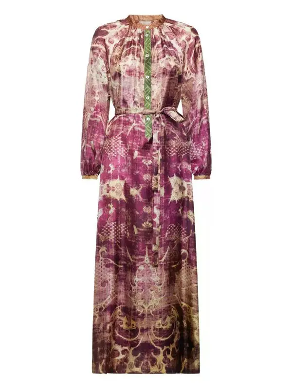 PIERRE-LOUIS MASCIA Abstract-print Maxi Dress - Pink