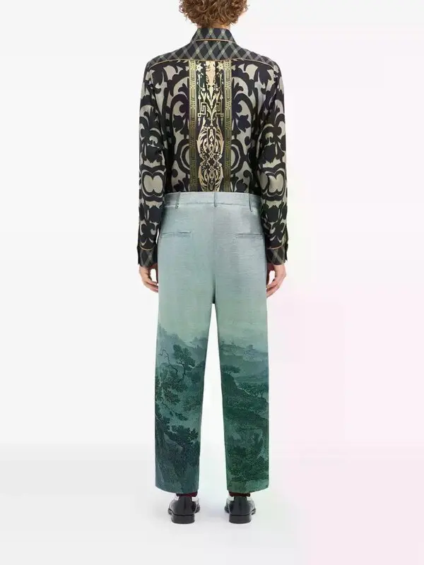 PIERRE-LOUIS MASCIA Landscape Print Drawstring Trousers