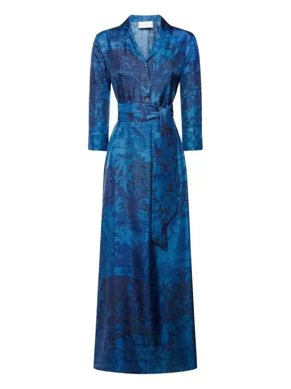 PIERRE-LOUIS MASCIA Printed Belted Dress