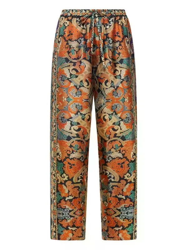 PIERRE-LOUIS MASCIA Tapestry-print Silk Trousers