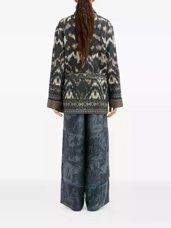 PIERRE-LOUIS MASCIA Ikat-pattern Belted Jacket