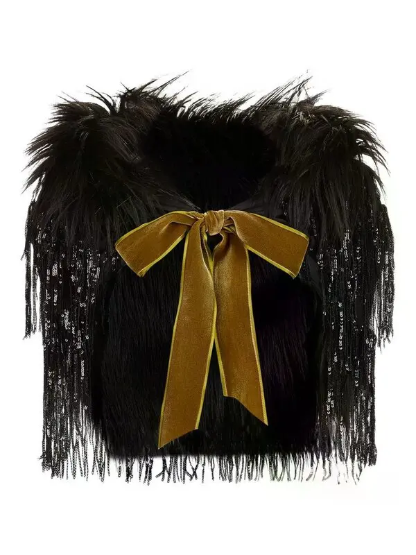 Nina Ricci Faux-fur Stole - Black