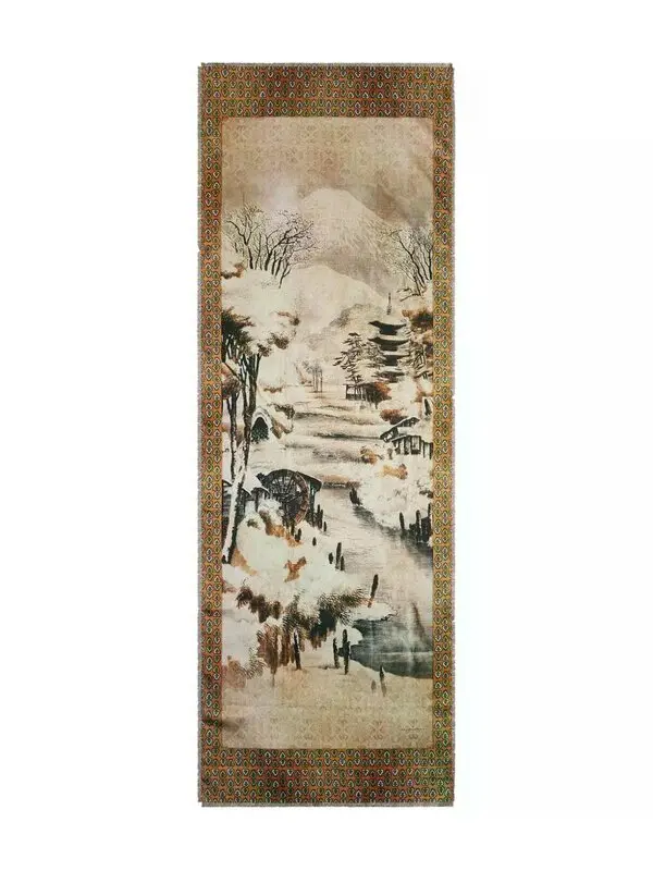 PIERRE-LOUIS MASCIA Landscape-print Scarf - Neutrals