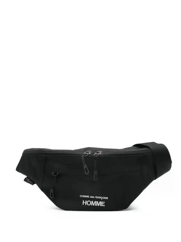 Comme Des Garçons Logo-embroidered Belt Bag - Black