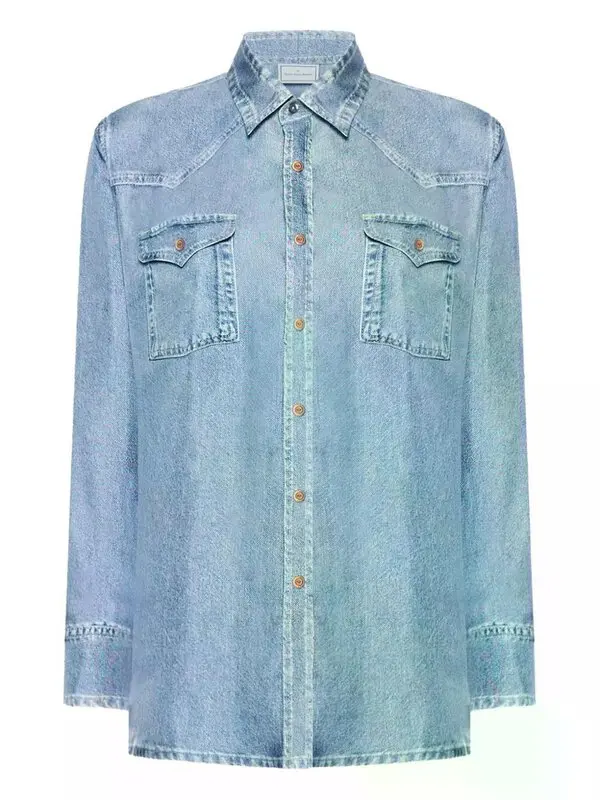 PIERRE-LOUIS MASCIA Buttoned Pocket Silk Shirt