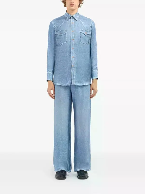 PIERRE-LOUIS MASCIA Buttoned Pocket Silk Shirt