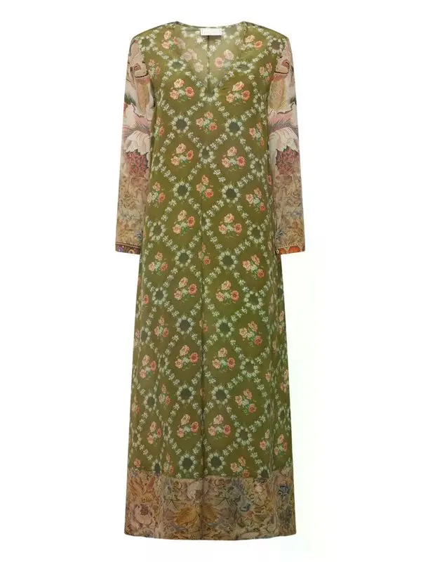 PIERRE-LOUIS MASCIA Floral-print Maxi Dress - Green